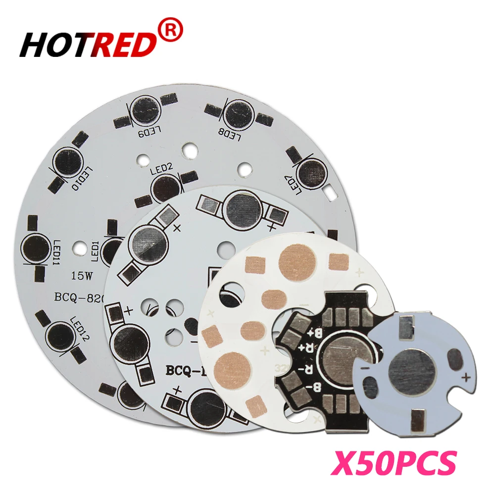 50pcs-1W-36W-Round-Aluminum-Base-Plate-High-power-Heat-Sink-PCB-Board ...