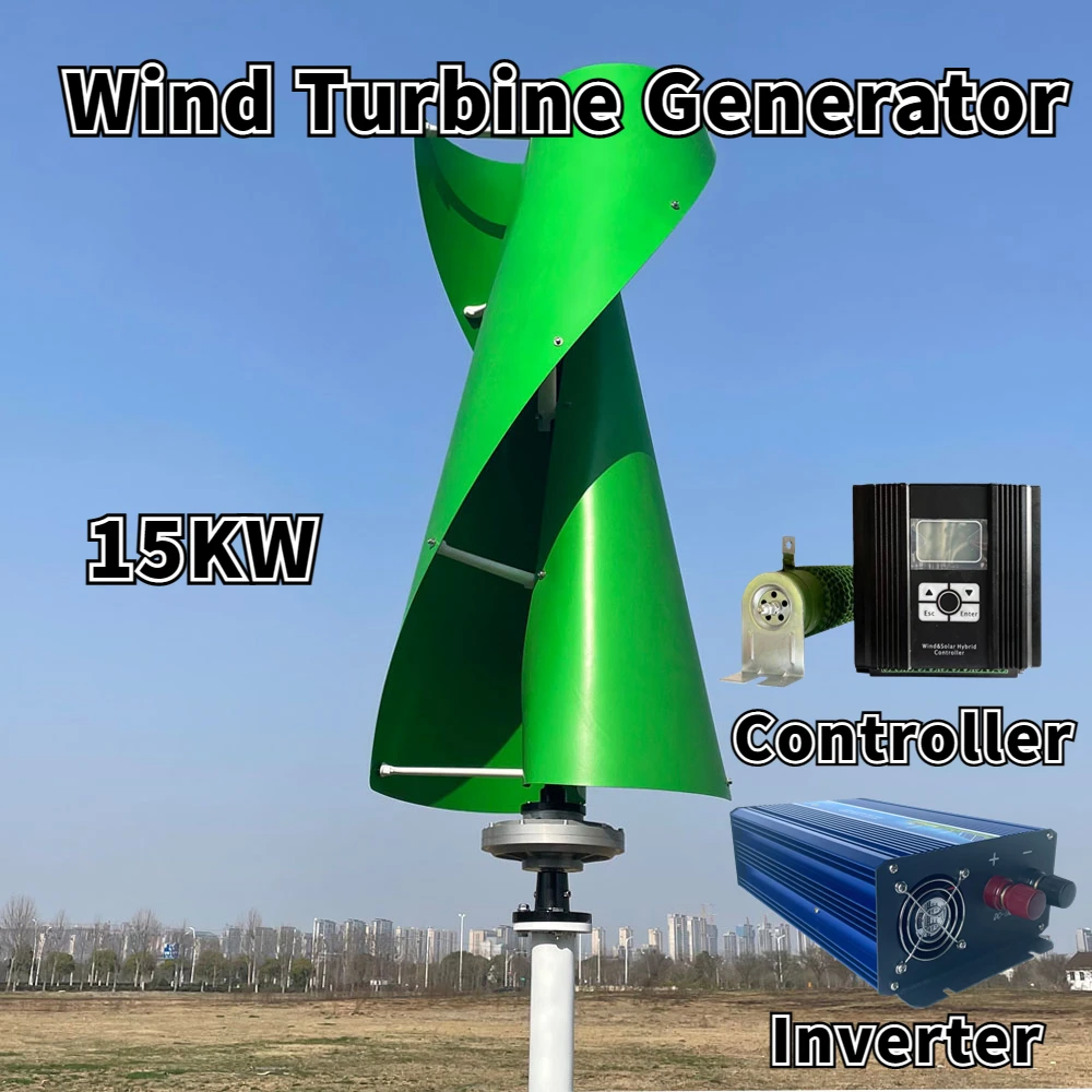 15KW Vertical Axis Maglev Low Speed Wind Turbine Free Energy Low Noise ...