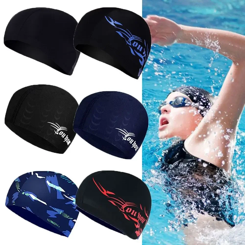 Swimming-Caps-For-Men-Women-Elastic-Nylon-Ear-Protection-Long-Hair ...