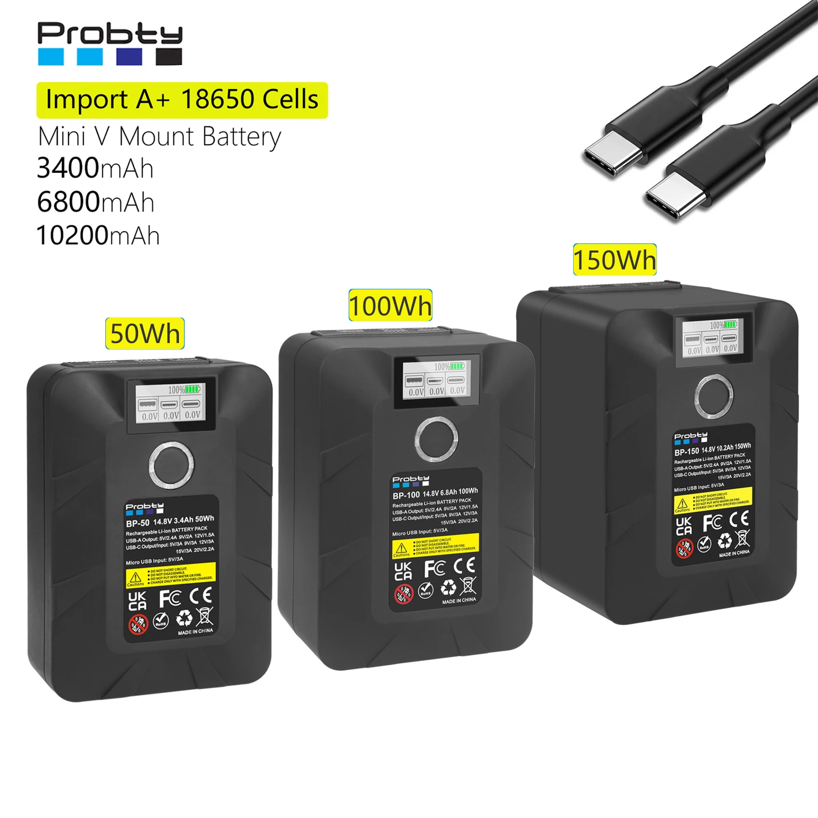 New Upgrade V Mount Battery V-Lock lithium battery for Type-C USB Micro ...