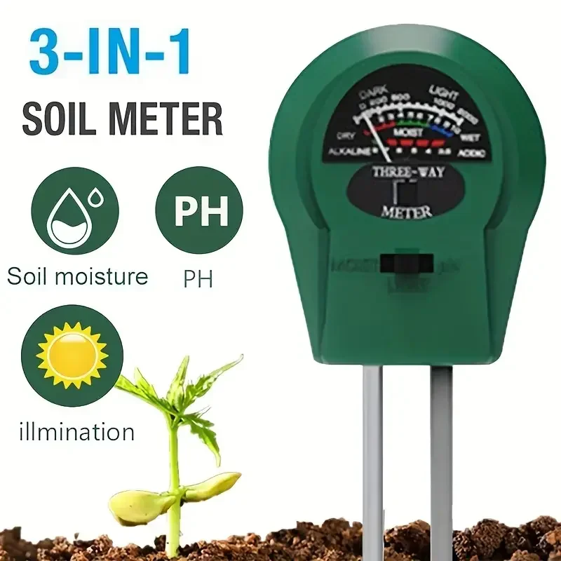 3 In1 Soil Water Moisture Sunlight PH Meter Acidity Humidity Light PH ...