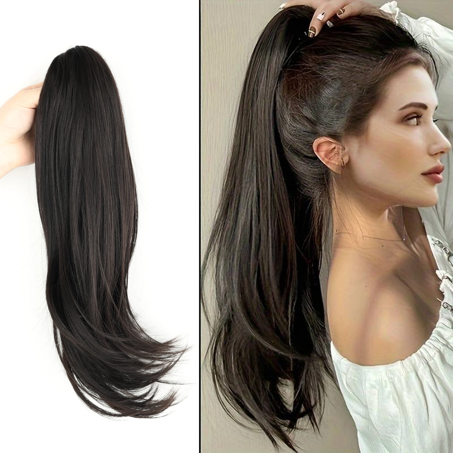 Synthetic-Claw-Clip-Ponytail-Hair-Extensions-18-Inch-Long-Wavy-Pony ...