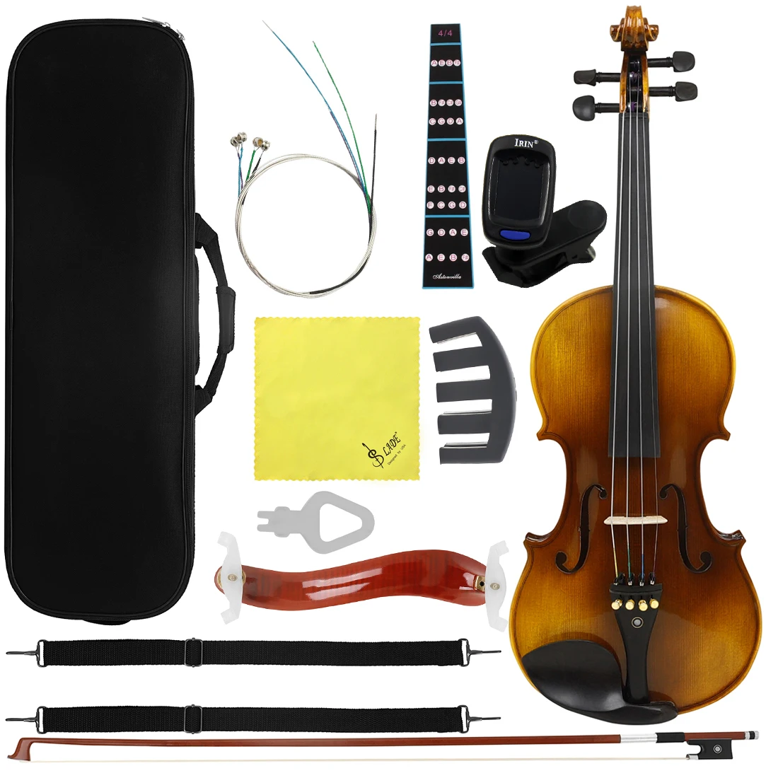 Retro-4-4-Violin-Spruce-Panel-Maple-Back-Natural-Tiger-Pattern-Violin ...