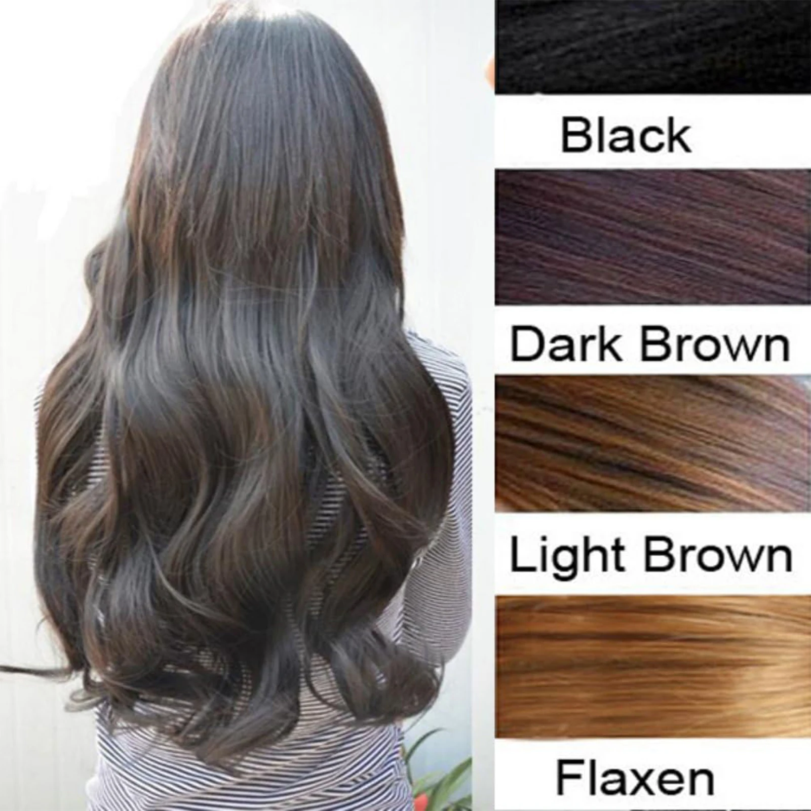 High-Temperature-Curly-Wavy-Wig-5-Clips-In-60cm-Hair-Extensions-for ...