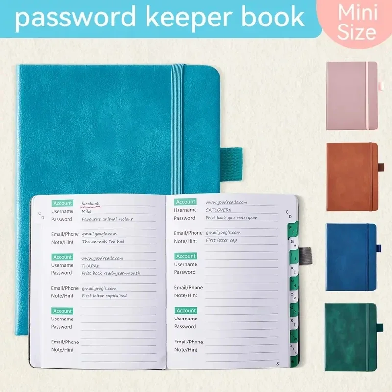 Hardcover-Password-Book-With-Alphabetical-Tabs-Notebook-Notepad ...