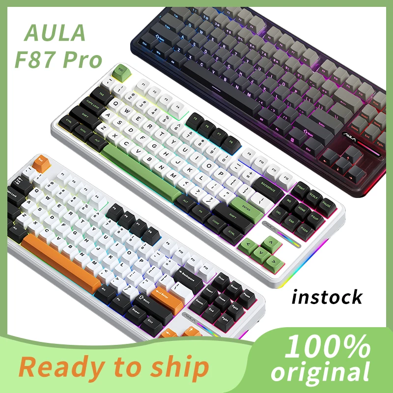 AULA-F87-Pro-Original-Mechanical-Keyboard-Tri-Mode-2-4g-USB-Bluetooth ...