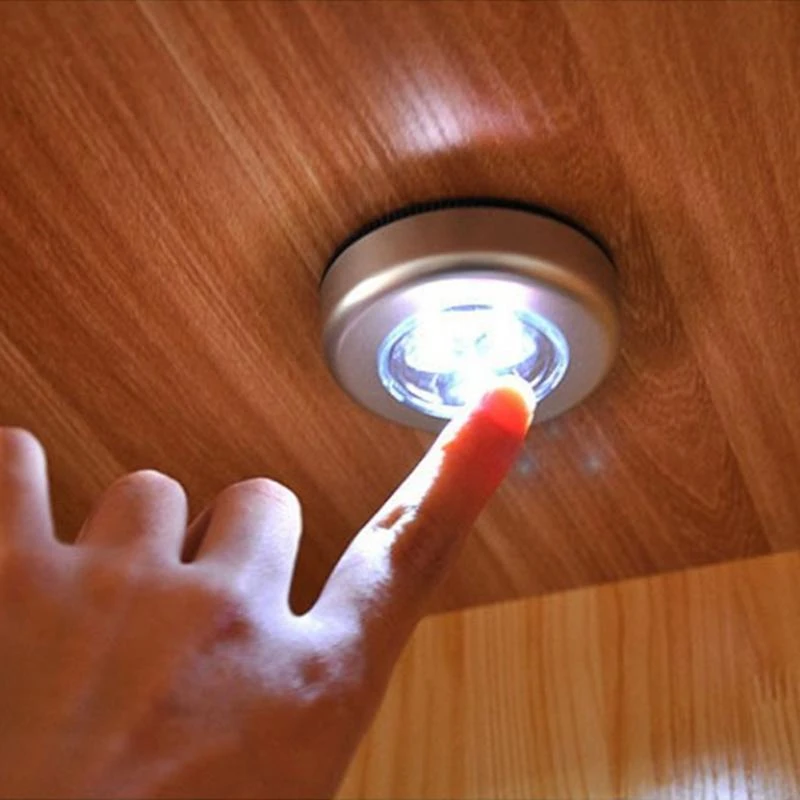 3 Led Battery Powered Wireless Night Light Stick Tap Touch Push ...