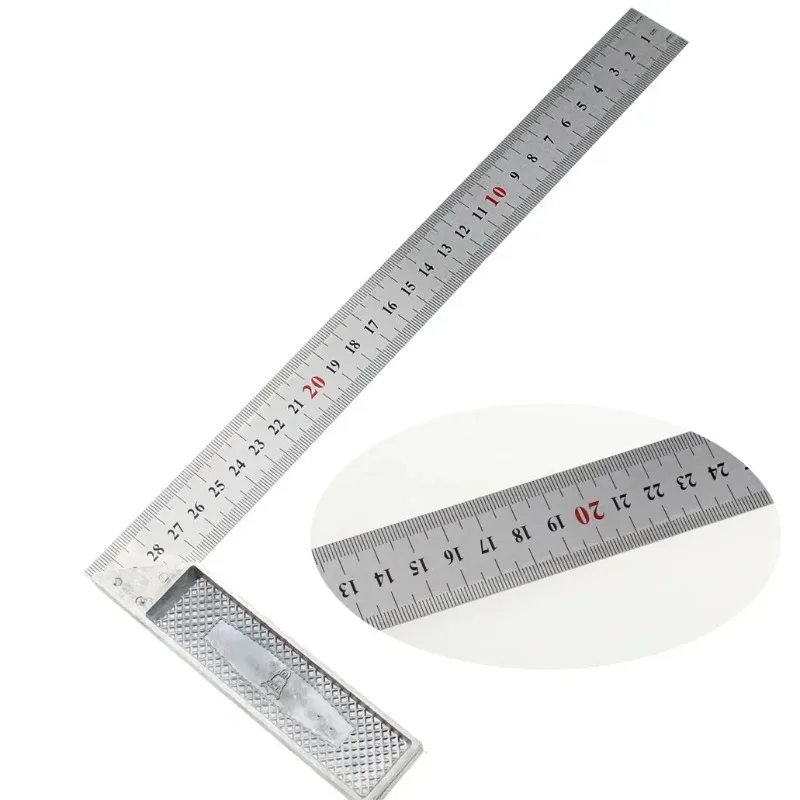1Pcs 300mm Aluminum Handle with Stainless Steel Scale Right Measuring ...