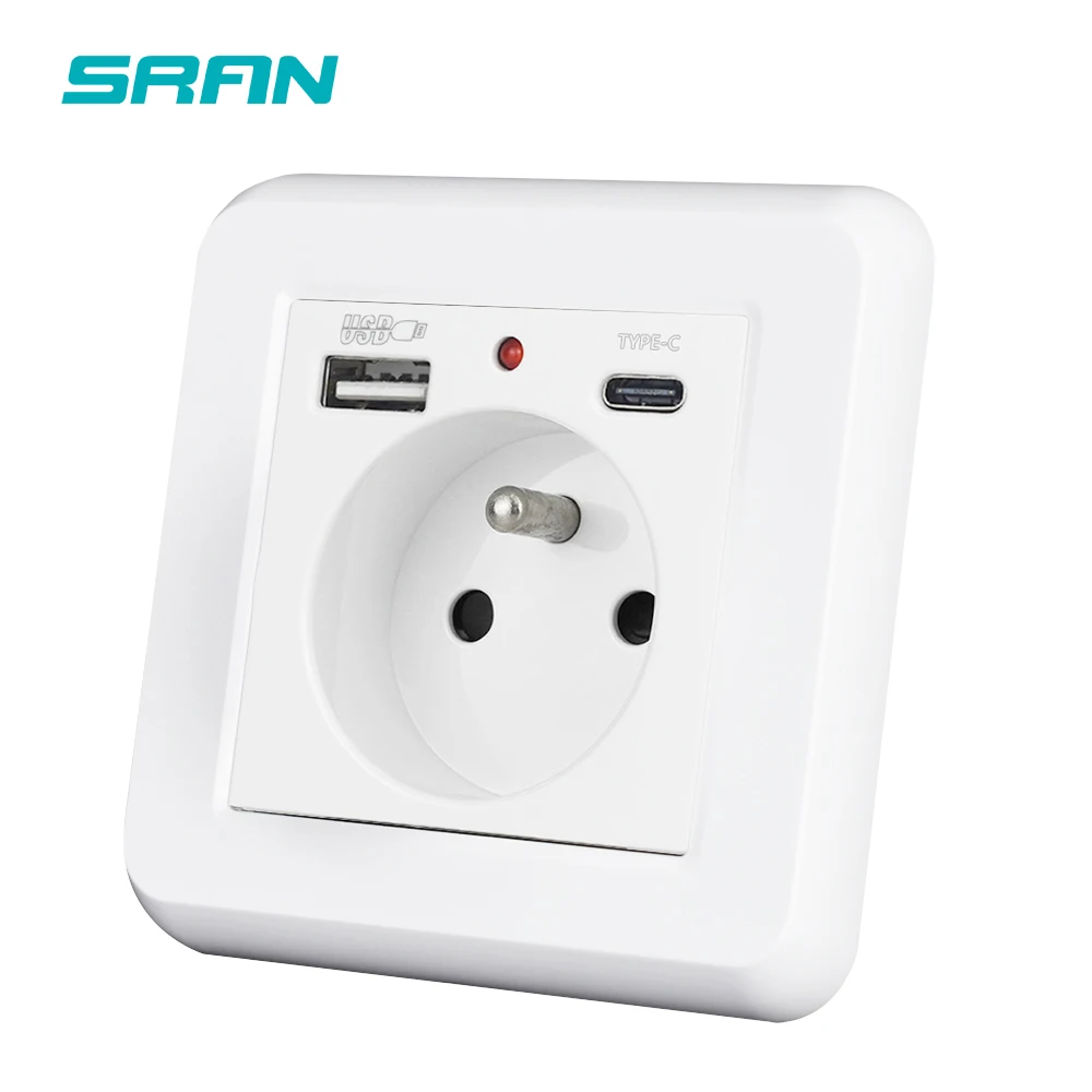 SRAN-French-electrical-power-socket-usb-16A-Type-c-5v-2a-82mm-Plastic ...