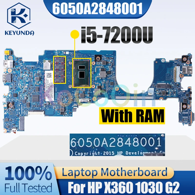 6050A2848001-For-HP-X360-1030-G2-Notebook-Mainboard-i5-7200U-With-RAM ...