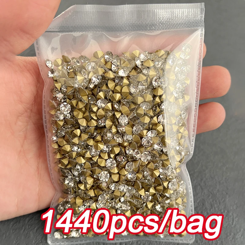 1440pcs-Nail-Diamond-Pointed-Bottom-Rhinestones-Clear-AB-Crystal-Stones ...