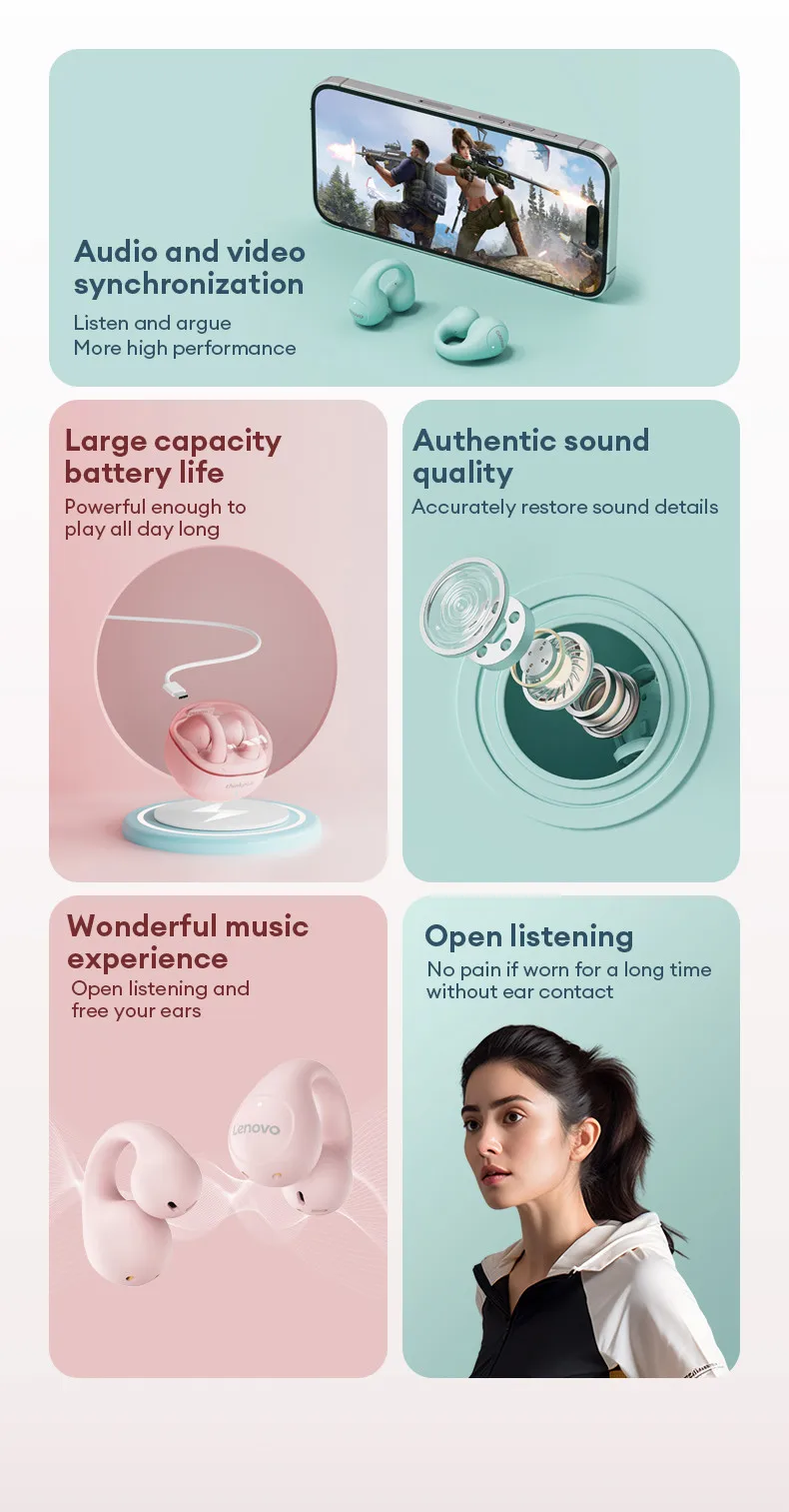 Original Choice Lenovo LP13 TWS Wireless Bluetooth V5.3 Earphones Ear ...