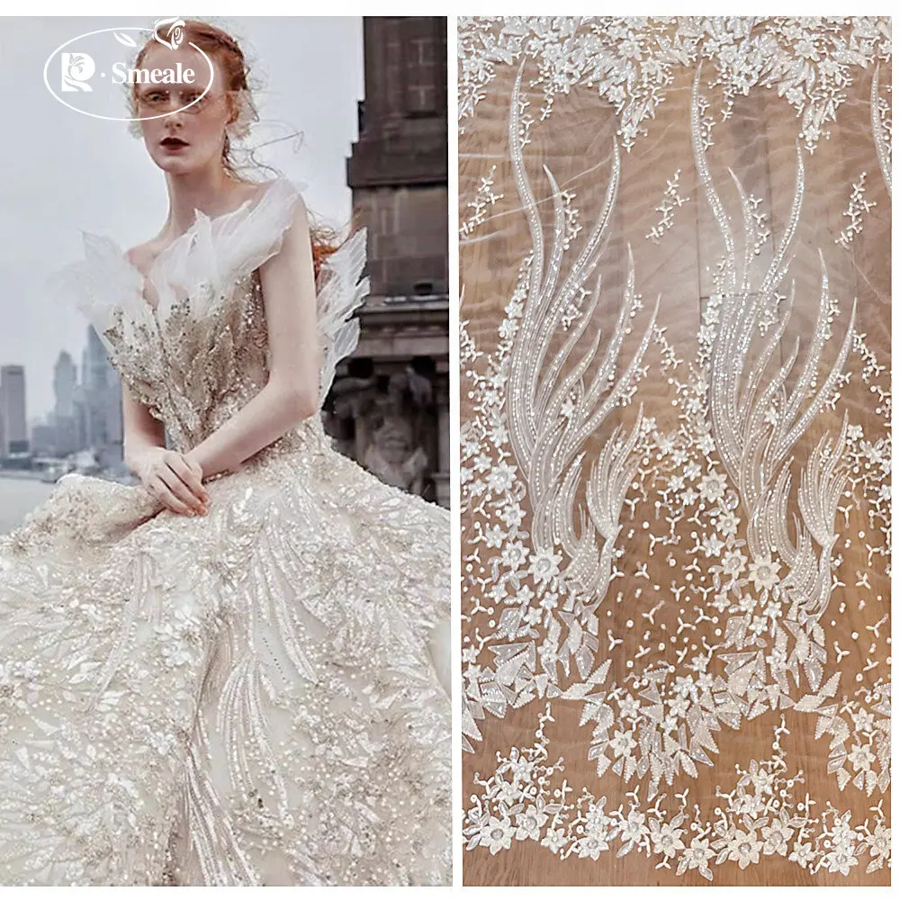 Bridal-Lace-Fabric-Stripes-Luxury-Beaded-Sequin-Wedding-Dress-Advanced ...