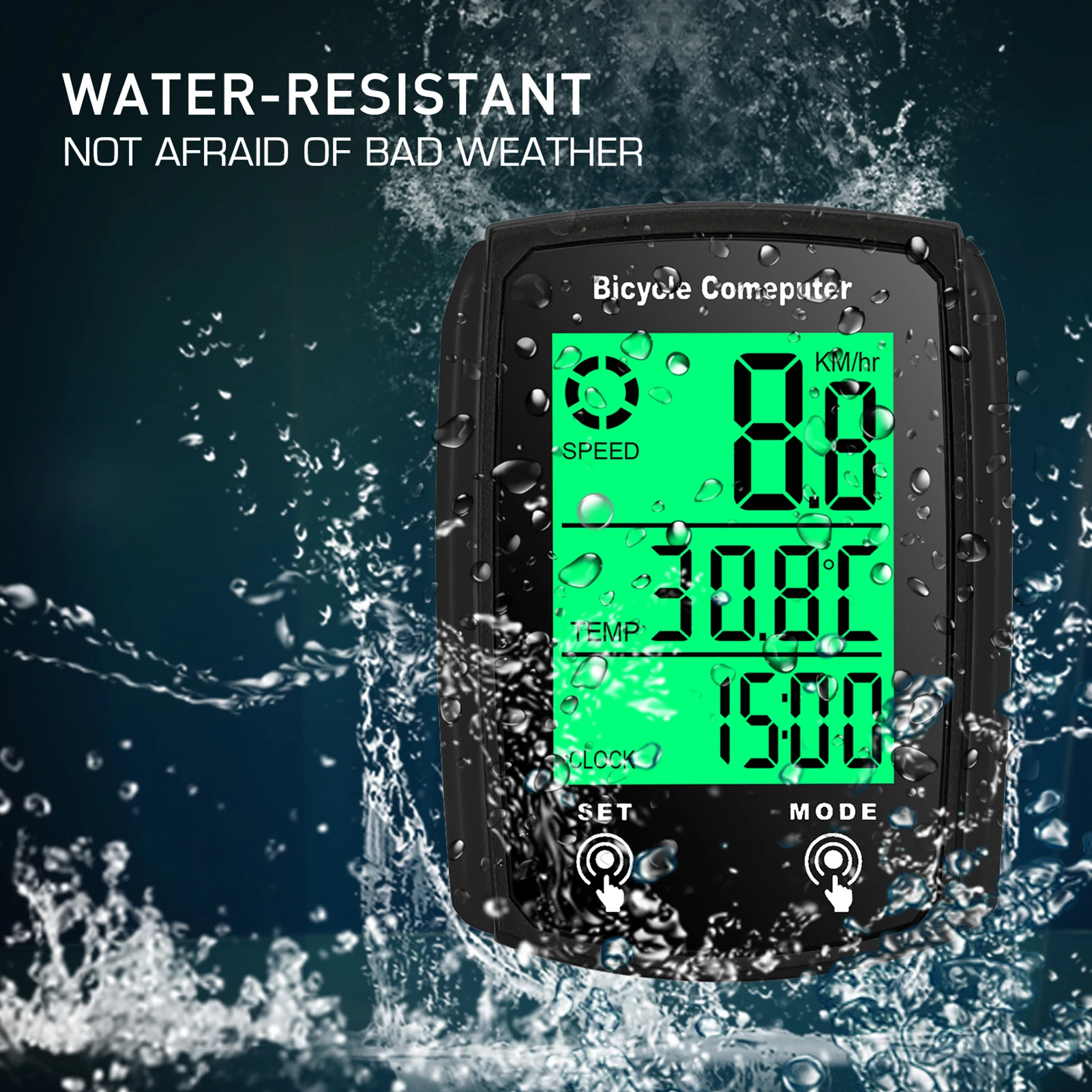 Wired-Bicycle-Computer-19-Functions-Touch-Bike-Speedometer-Odometer ...