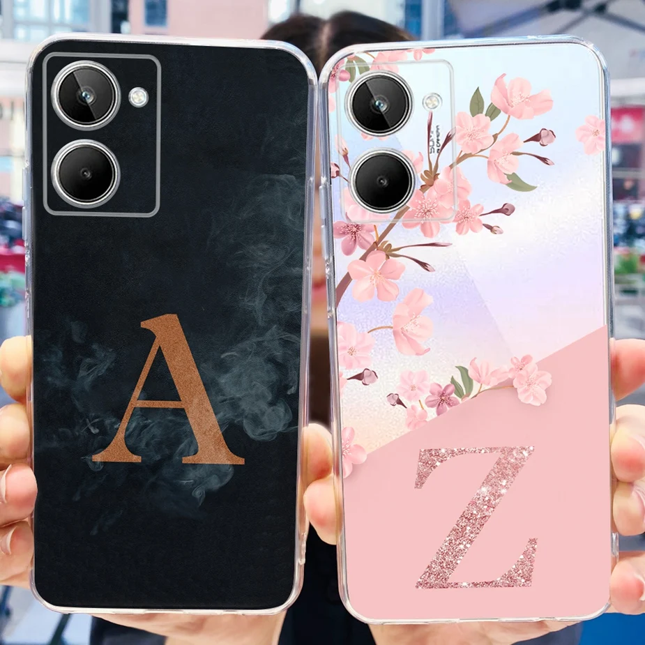For-Realme-10-4G-Case-RMX3630-New-26-Letters-Cover-Clear-Silicone-Soft ...