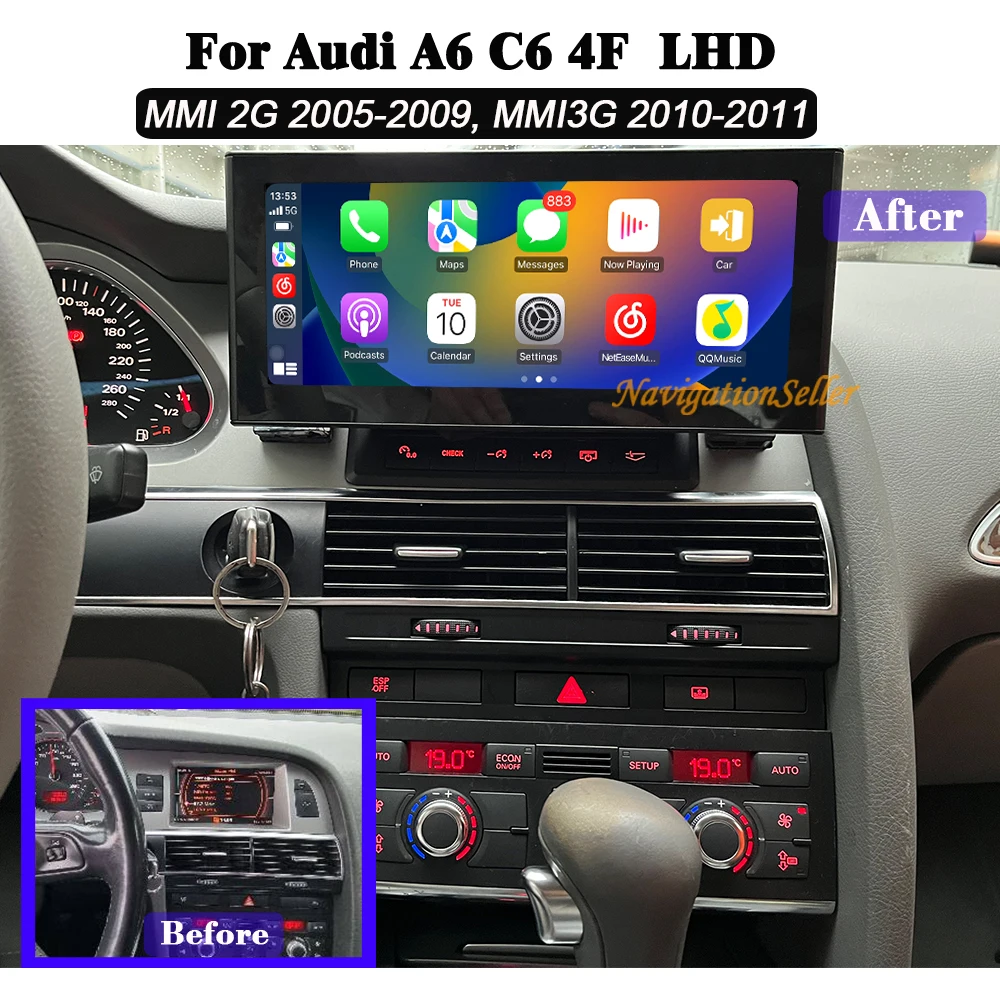 VIGOHI-Car-Radio-Autoradio-CarPlay-Android-Auto-For-Audi-A6-4F-C6-MMI ...
