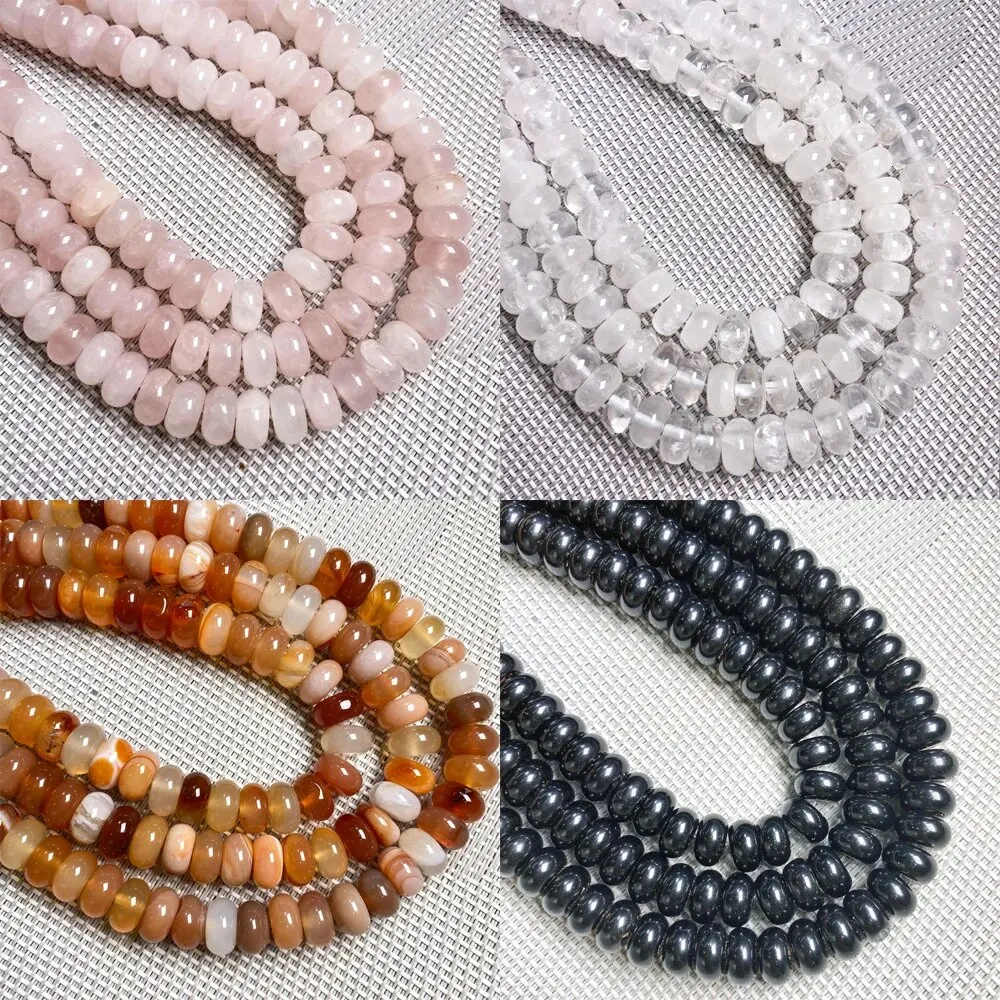 6x10mm-Natural-Stone-Crystal-Abacus-Bead-Agate-Rose-Quartz-Loose-Spacer ...