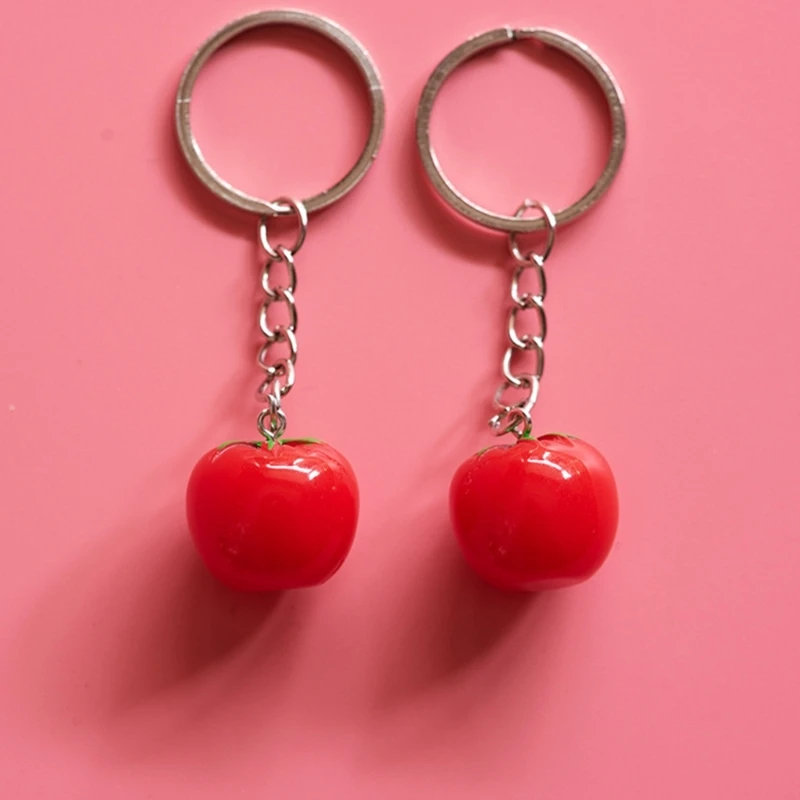 Creative Simulation Tomato Charm Keychain Book Women Bag Pendant ...