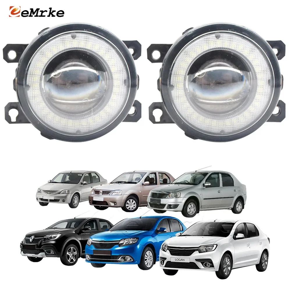 2x-LED-Fog-Lights-Assembly-Car-Angel-Eye-DRL-Ring-Daytime-Running-Light ...