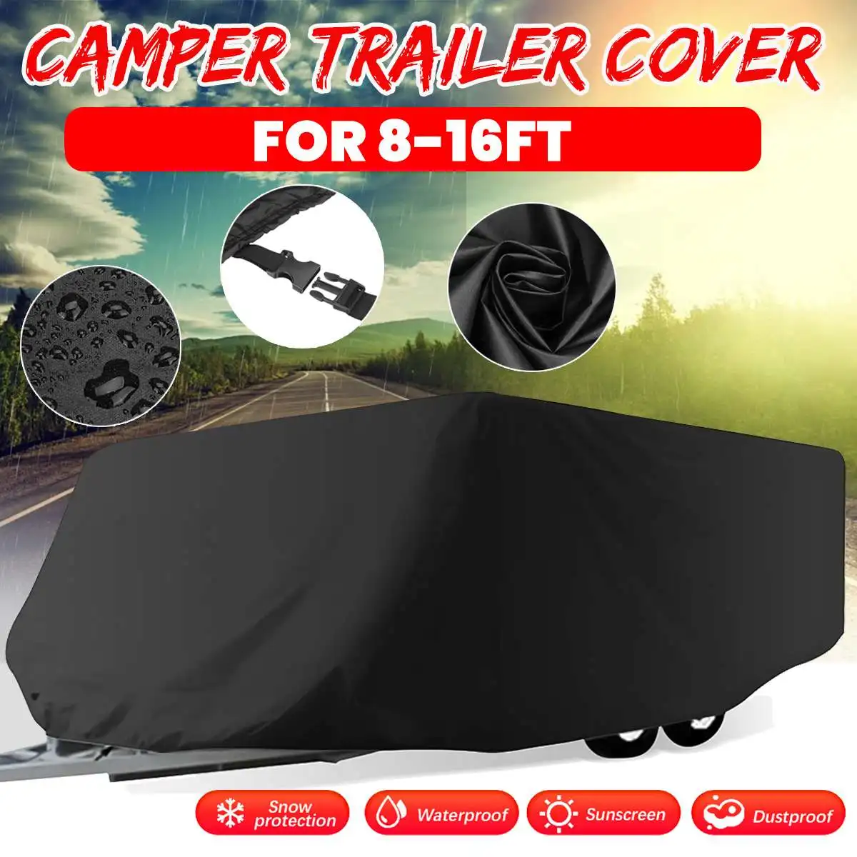 8-16Ft-Camper-Trailer-Cover-210T-RV-Caravan-Trailer-Cover-Waterproof ...
