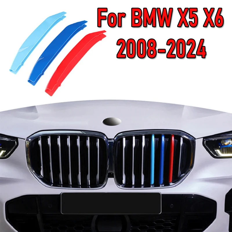 3Pcs ABS Car Racing Front Grille Trim Strips For BMW X5 E70 F15 G05 X6 ...