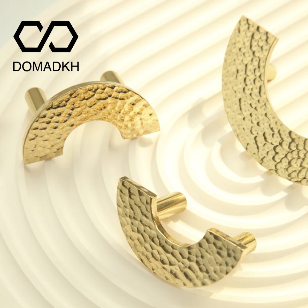 Hammered-Brass-Half-Round-Door-Handles-Gold-Hammered-Pulls-Unique ...