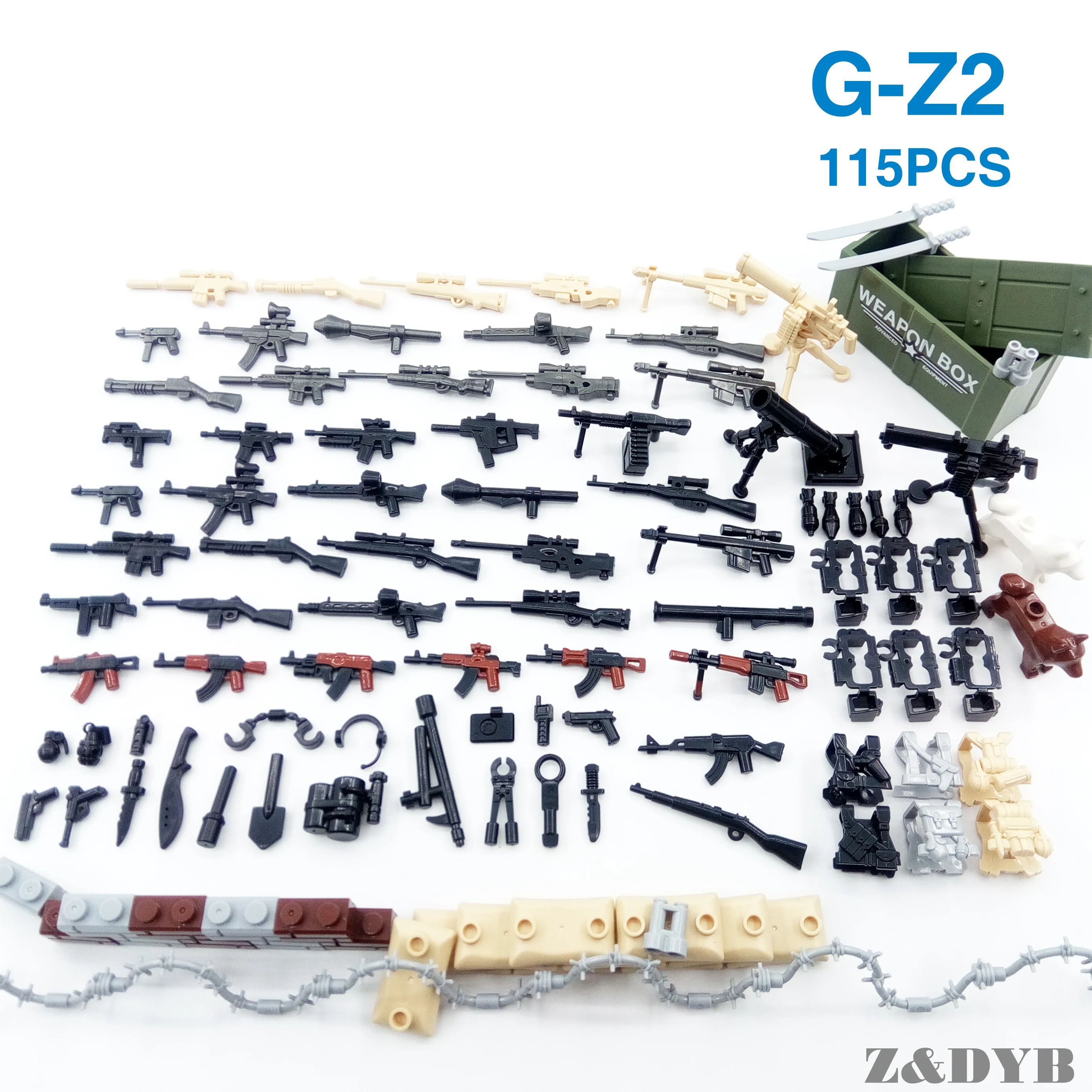 115pcs Weapons Box Guns Mini Soldier Accessories Military Series ...
