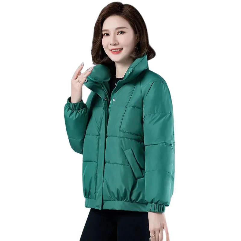 Winter Jacket Women 2022 New Short Korean Stand Collar Down Cotton Coat ...