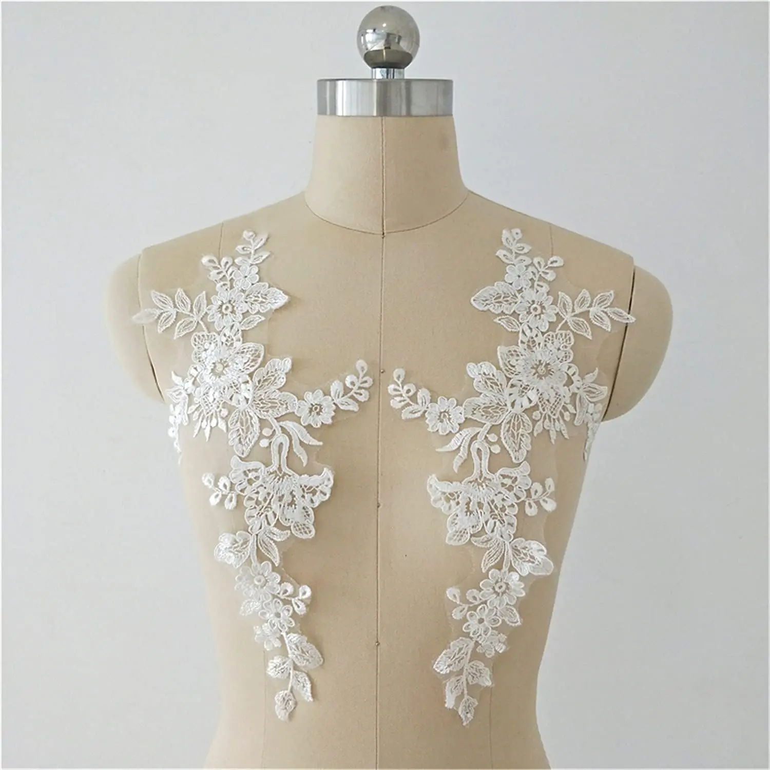 1-Pair-of-Handmade-Wedding-Dress-Stickers-DIY-White-Lace-Collar-Lace ...