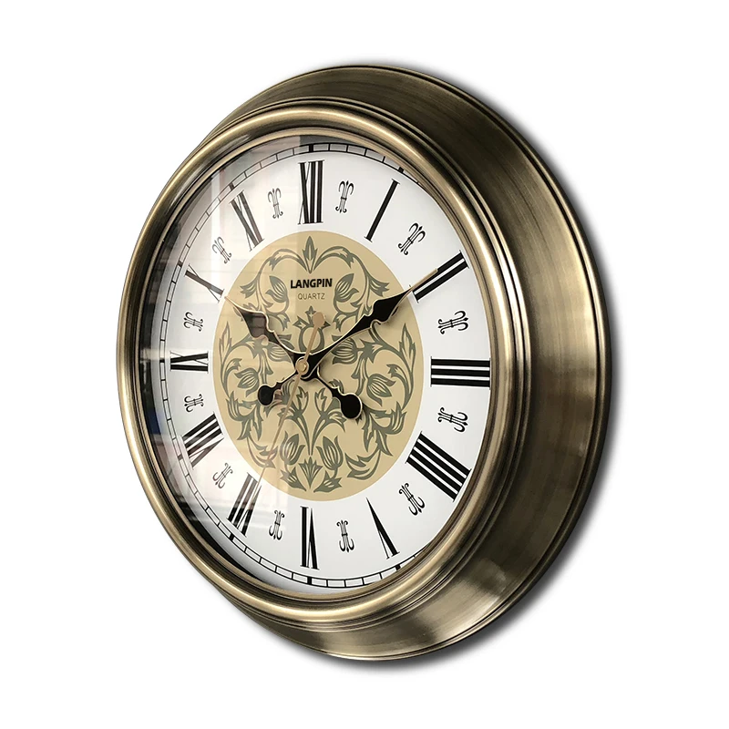 European-Retro-Wall-Clock-Metal-Gold-Vintage-Large-Clocks-Wall-Home ...