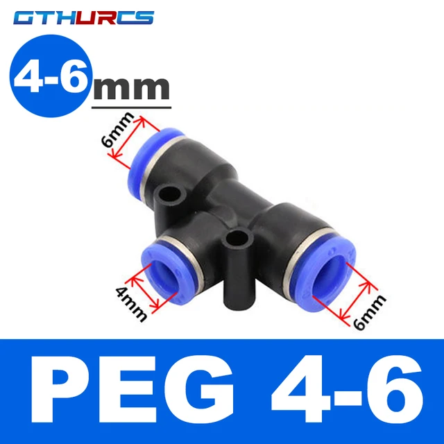 5/10/20/100pcs PEG Pneumatic Fittings Plastic T Type 3-way For 4-6 4-8 ...