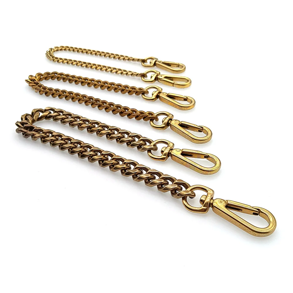 Baver Antique Solid Brass Flat Curb Bag Chains With Buckle Shoulder ...