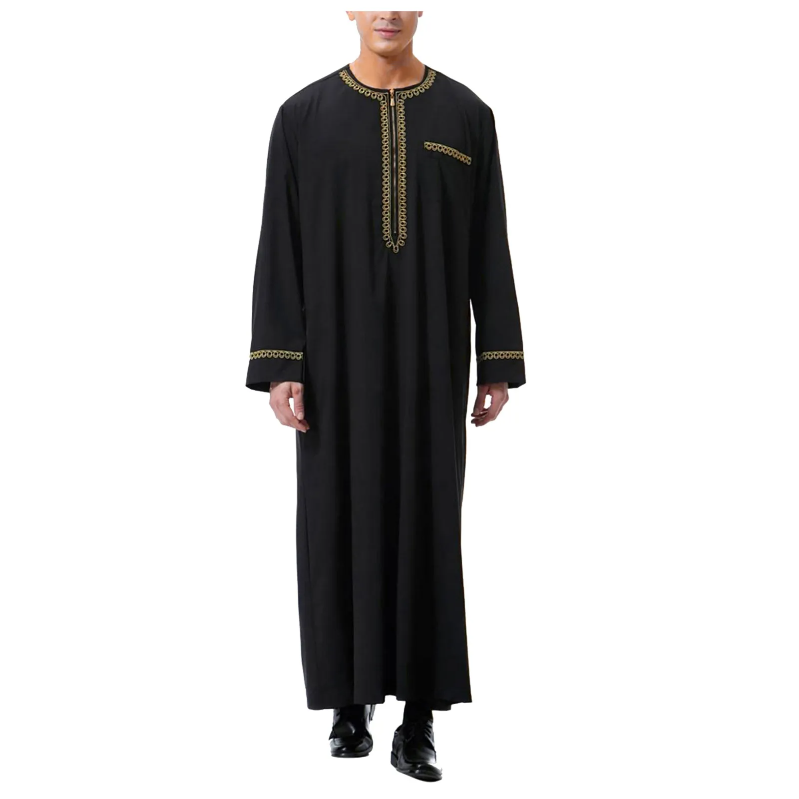 Long-Robes-Mens-Embroidery-Muslim-Jubba-Thobe-Arab-Robe-Long-Sleeve ...