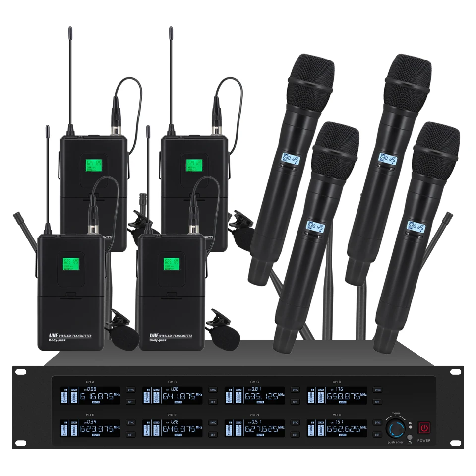 ERZHEN professional wireless microphone, high-frequency, handheld flip ...