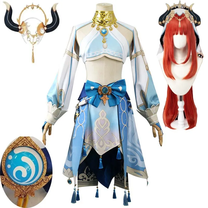 Nilou-Sumeru-Hydro-Cosplay-Costume-Full-Set-Wig-Headwear-Tattoo-Dress ...