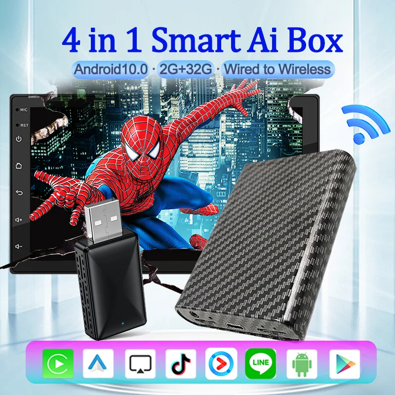 Android10-4in1-CarPlay-Ai-Box-2G-32G-Wireless-Apple-Carplay-Android-auto-Wireless-dapter-For ...