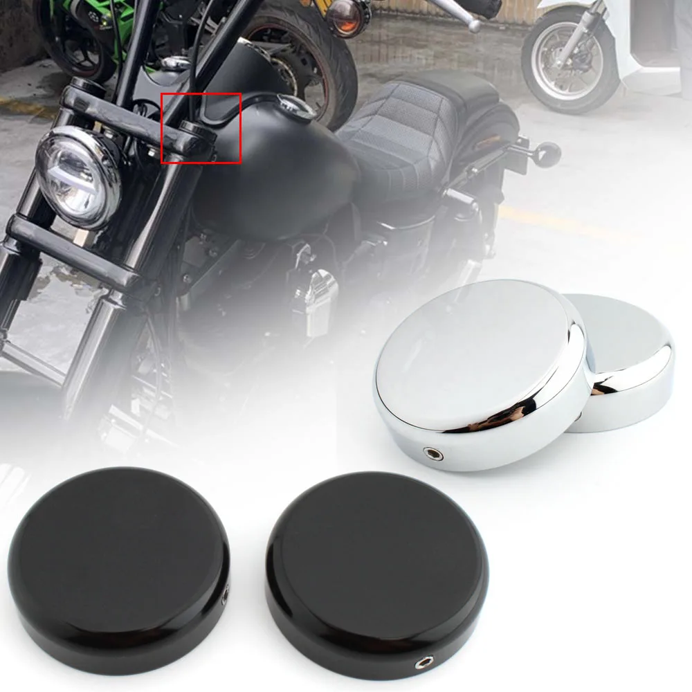 Chrome-BLACK-UPPER-FORK-CAPS-FOR-HARLEY-SOFTAIL-STREET-BOB-Breakout ...
