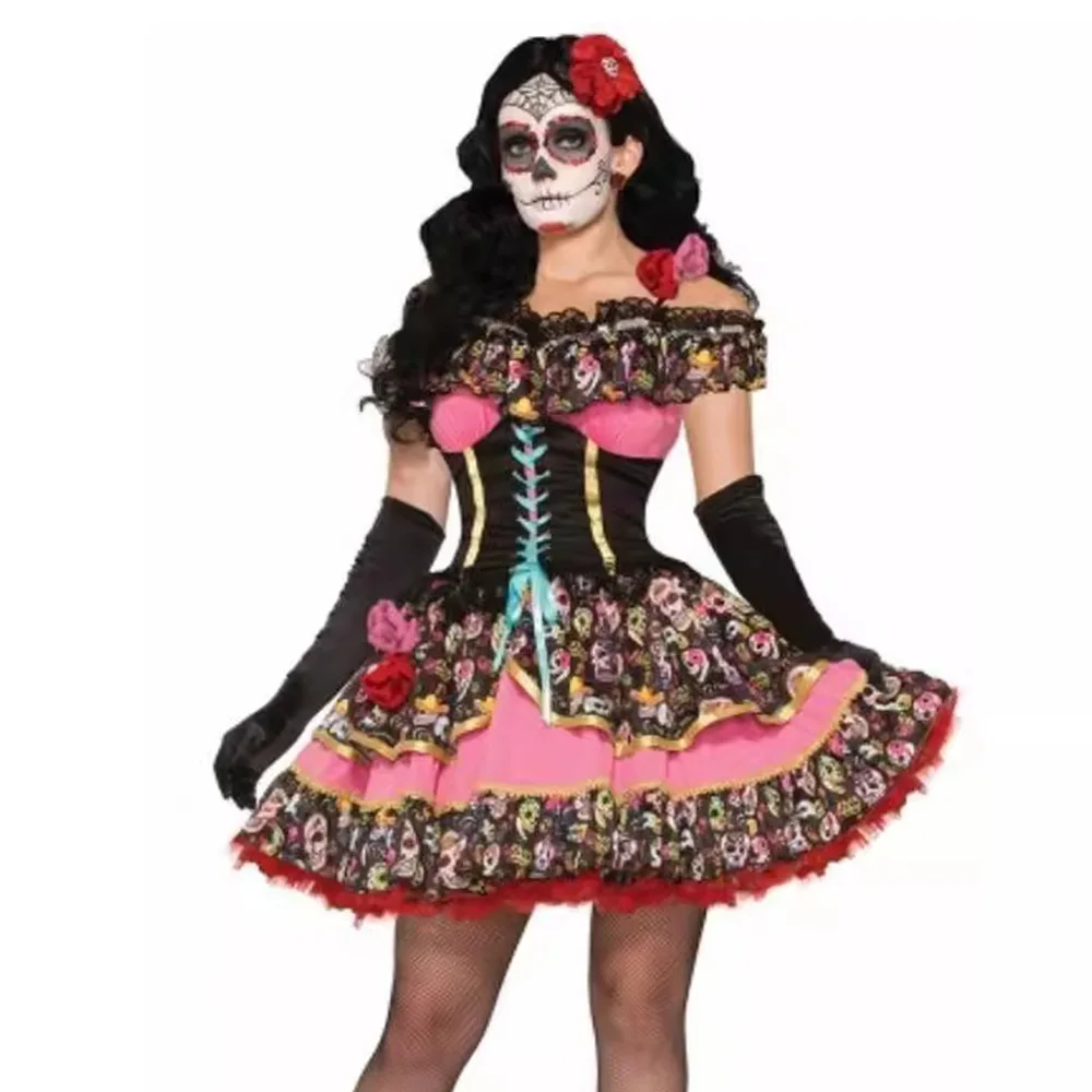 Disfraz-del-D-a-de-los-muertos-para-mujer-disfraz-de-Calavera-zombi ...