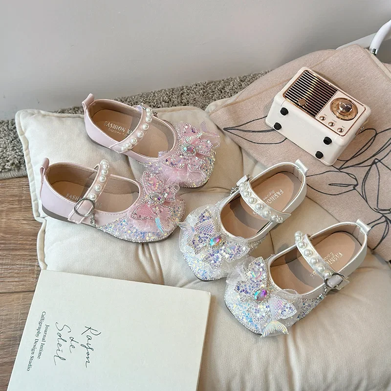 Girls-Princess-Leather-Shoes-New-Kids-Luxury-Shoes-Sweet-Sequins ...