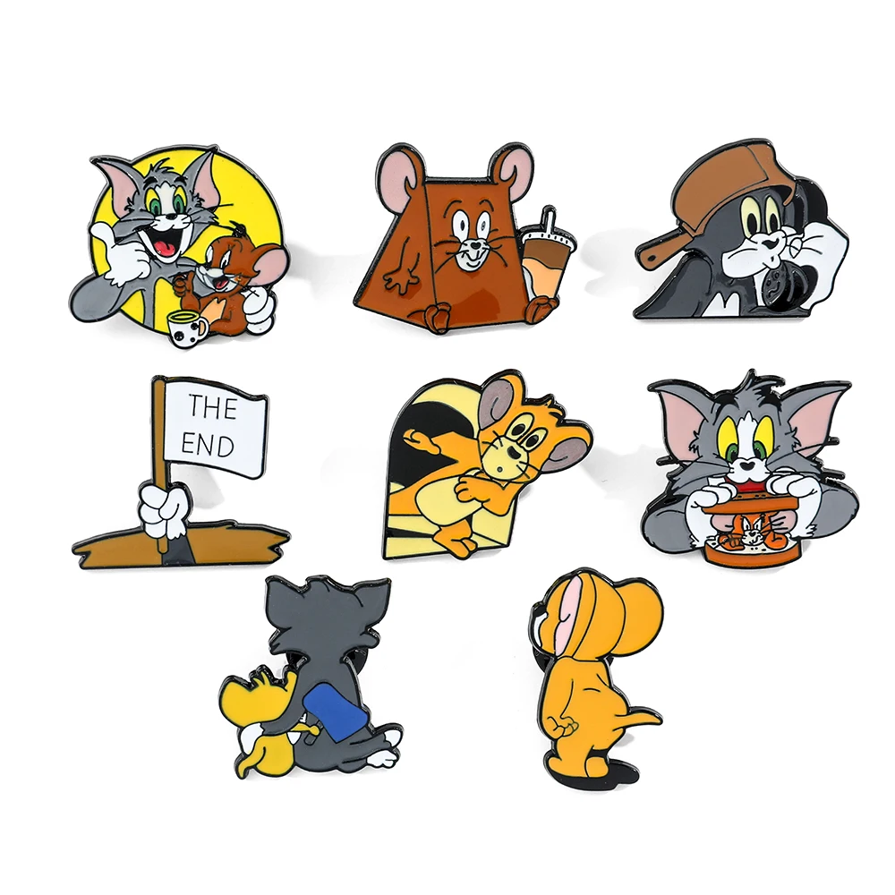 Classic-Cartoon-Tom-and-Jerry-Series-Enamel-Pins-Lovely-Cat-and-Mouse ...