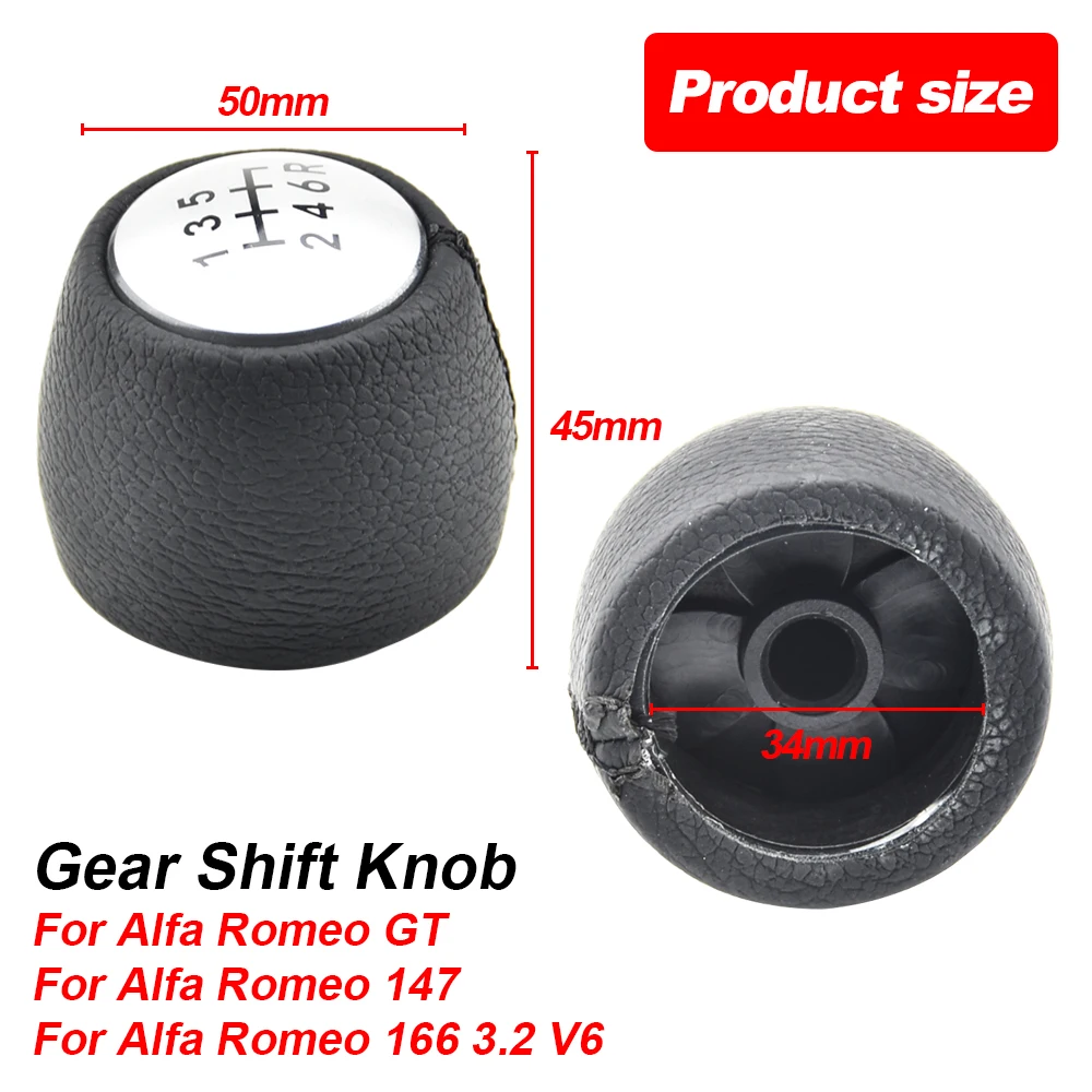 6-Speed-PU-Leather-Manual-Gear-Shift-Knob-Lever-Shifter-Handle-Stick ...