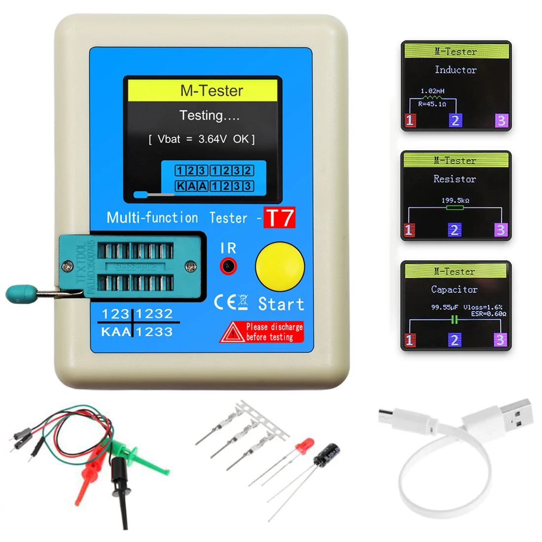 T7-Transistor-Tester-Diode-Triode-Capacitance-Meter-LCR-ESR-Meter-for ...