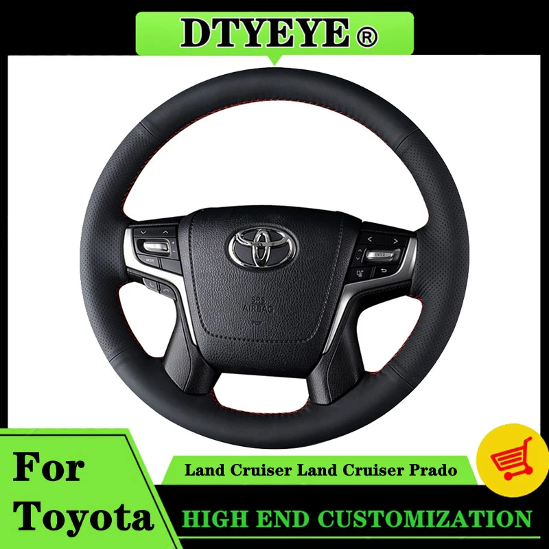DIY Car Steering Wheel Cover For Toyota Land Cruiser Land Cruiser Prado ...