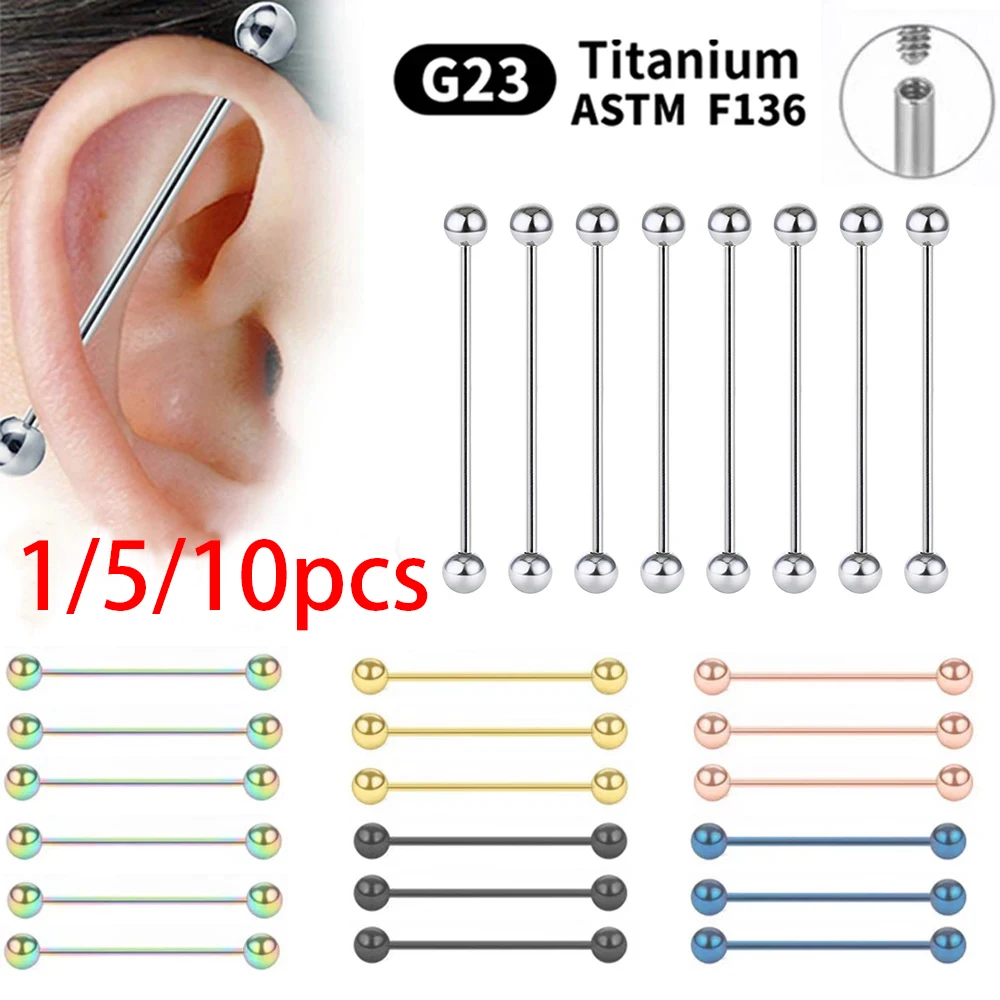 1-10pcs-External-Internal-thread-Piercing-Jewelry-G23-Titanium-14G-16G ...
