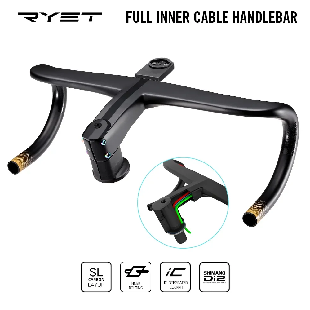 RYET-ERGO-ACE-Full-Internal-Cable-Routing-Road-Bicycle-Handlebar-T800 ...