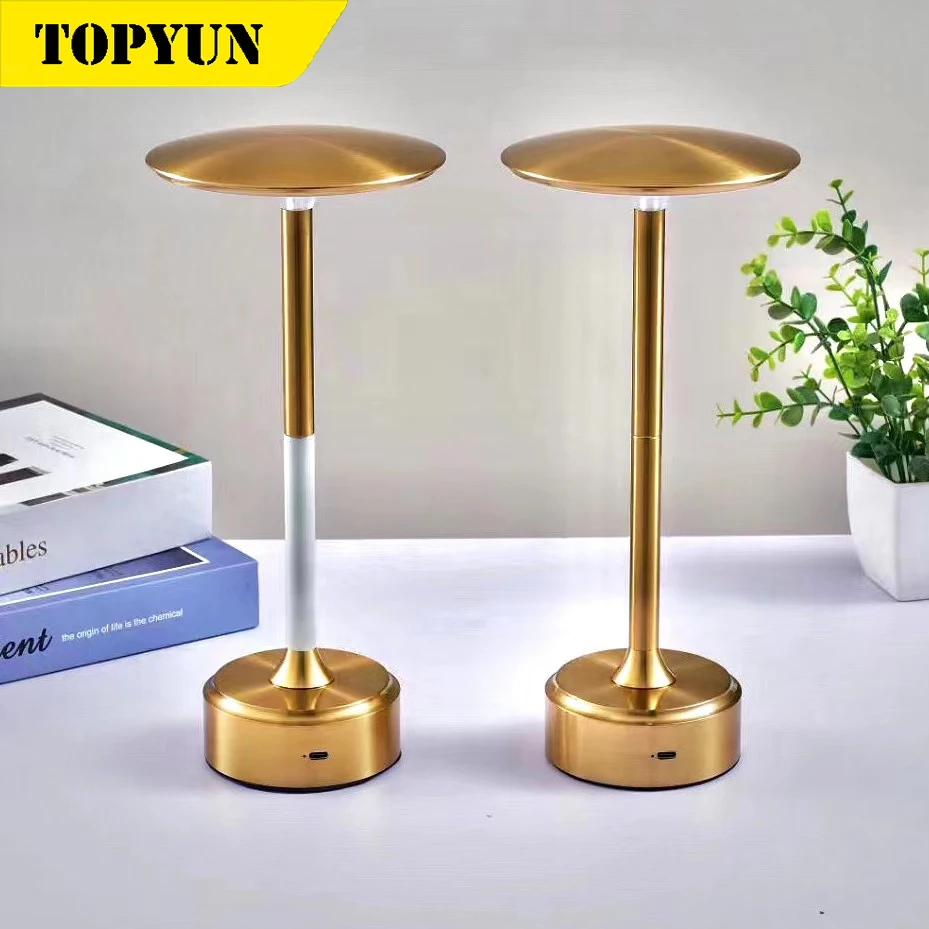 충전 터치 스위치 테이블 램프 Led 알루미늄 무선 테이블 램프 식당 장식 램프 침실 침대 옆 조광 테이블 램프