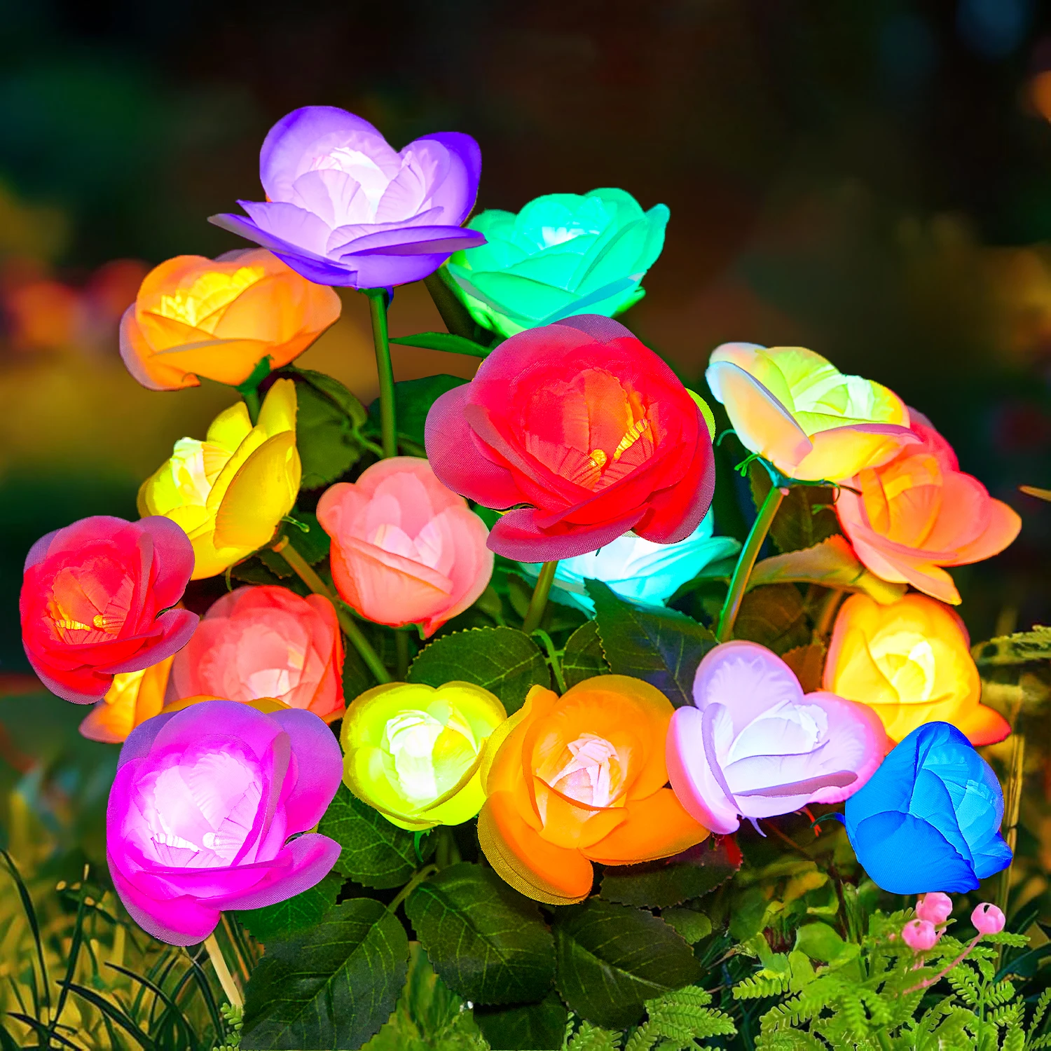 4-8-Pack-Solar-Garden-Lights-7-Color-Changing-Rose-Solar-Lights-Outdoor ...