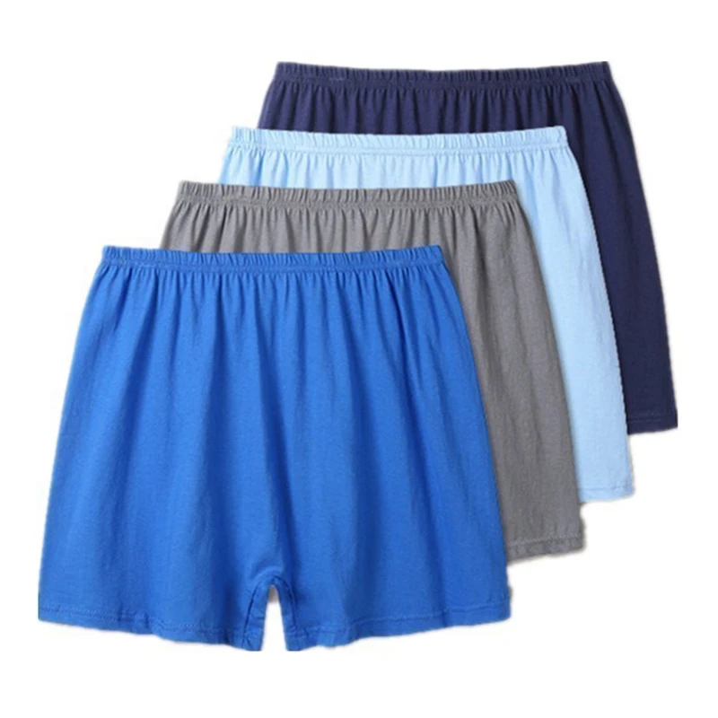 Plus-Size-1XL-5XL-4Pcs-Mens-Cotton-Boxer-Shorts-High-rise-Underwear ...