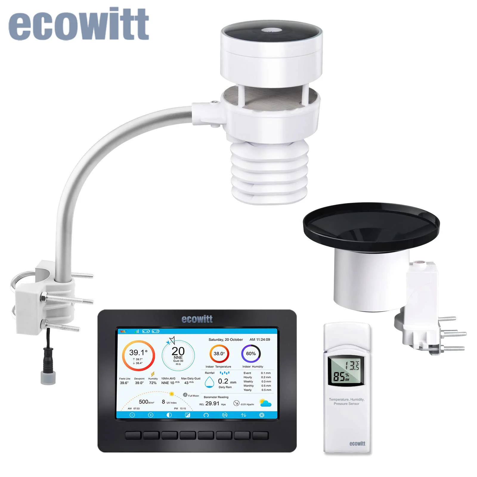 Ecowitt-HP2553-Wi-Fi-Weather-Station-w-TFT-Large-Color-Display ...