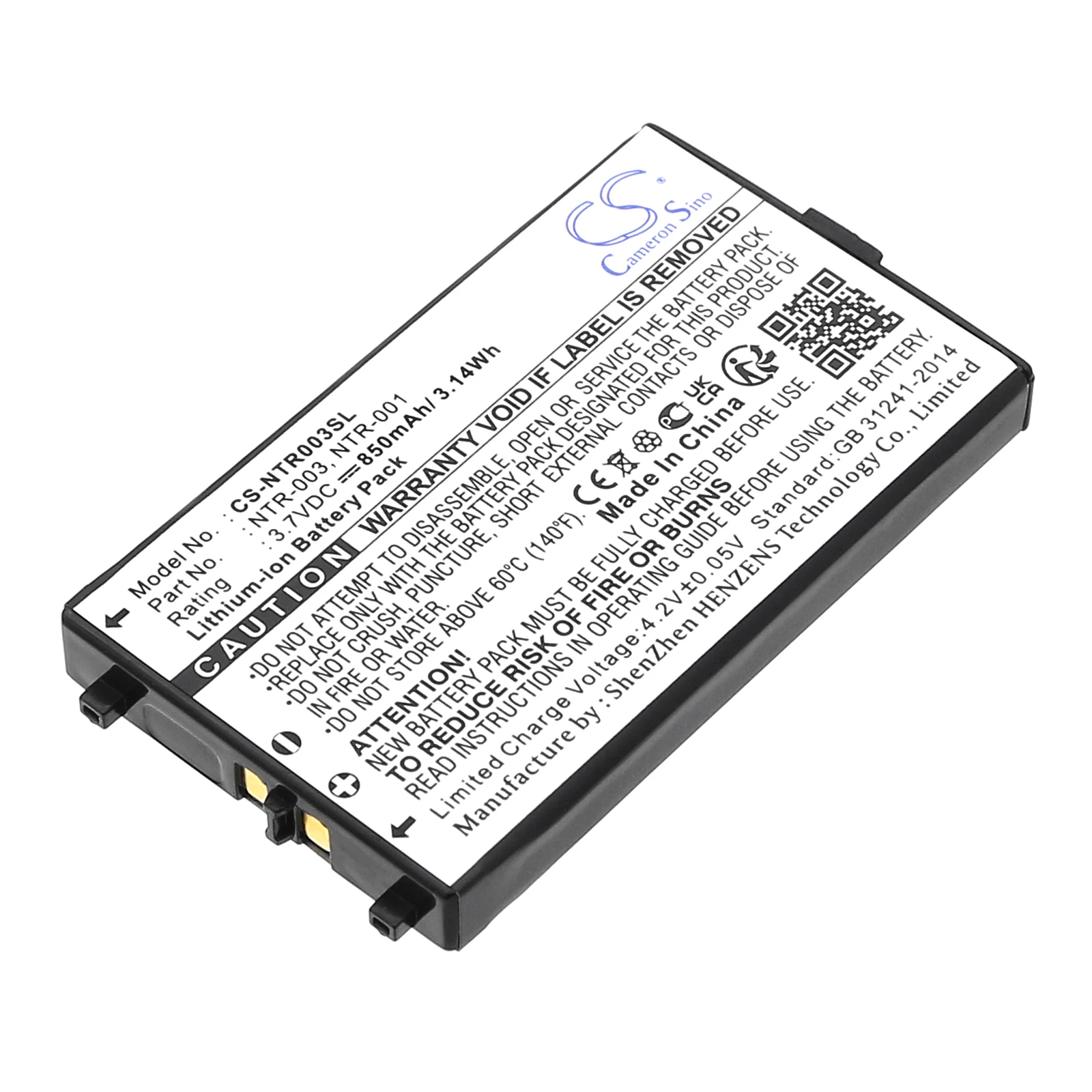 Li-ion Game Console Battery for Nintendo, 3.7V, 850mAh, Compatible ...